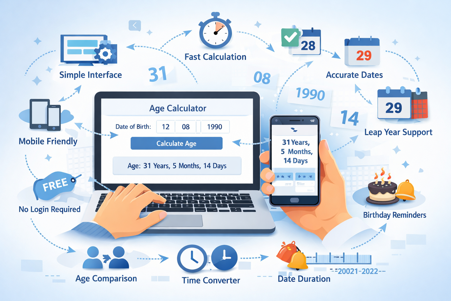 Age Calculator Online – Free Accurate DOB Age Calculator Tool